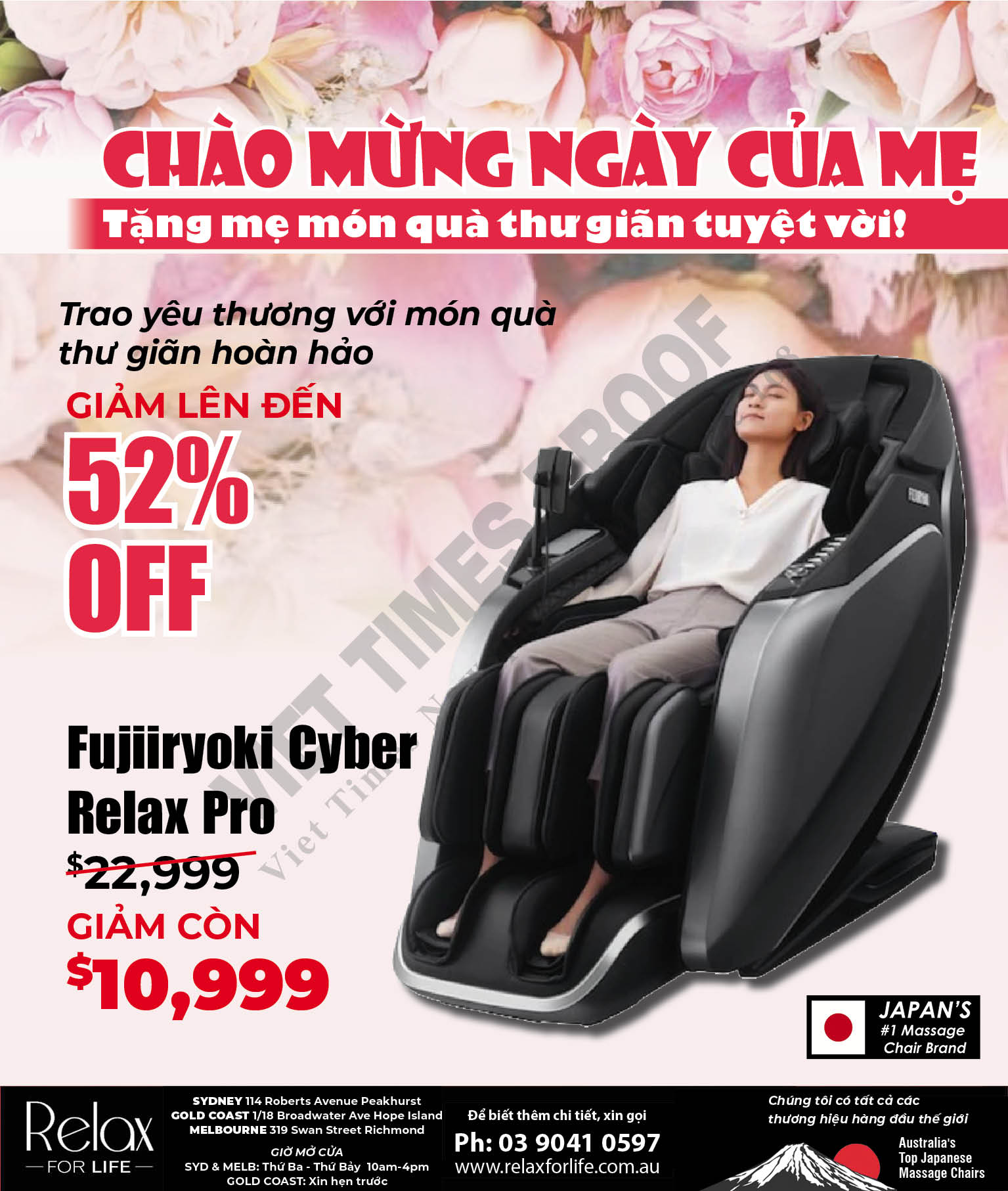 Relax For Life Japanese Massage Chairs – Ghế massage tốt nhất tại Peakhurst