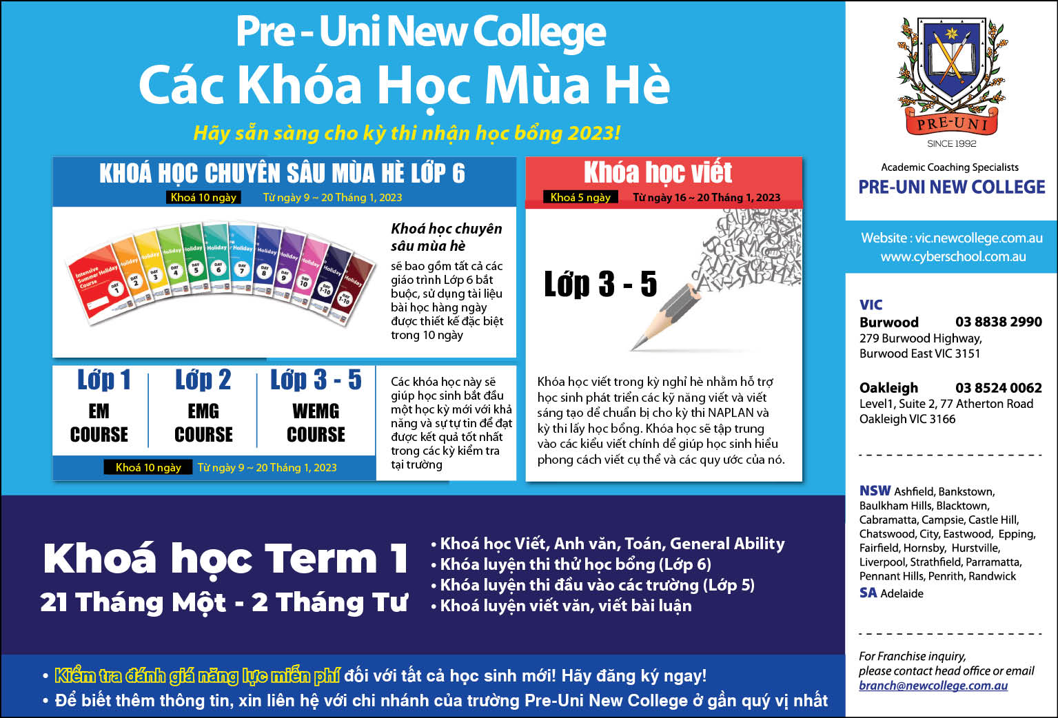 Pre-Uni New College – Education Weeks 2020 tốt nhất tại Oakleigh East ...